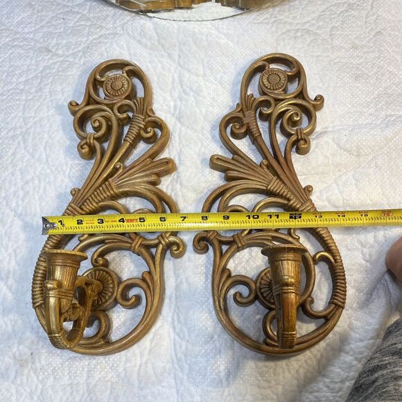 Syroco | Accents | Set Of 2 Vtg Syroco Homco Dart Gold Toned Candle ...